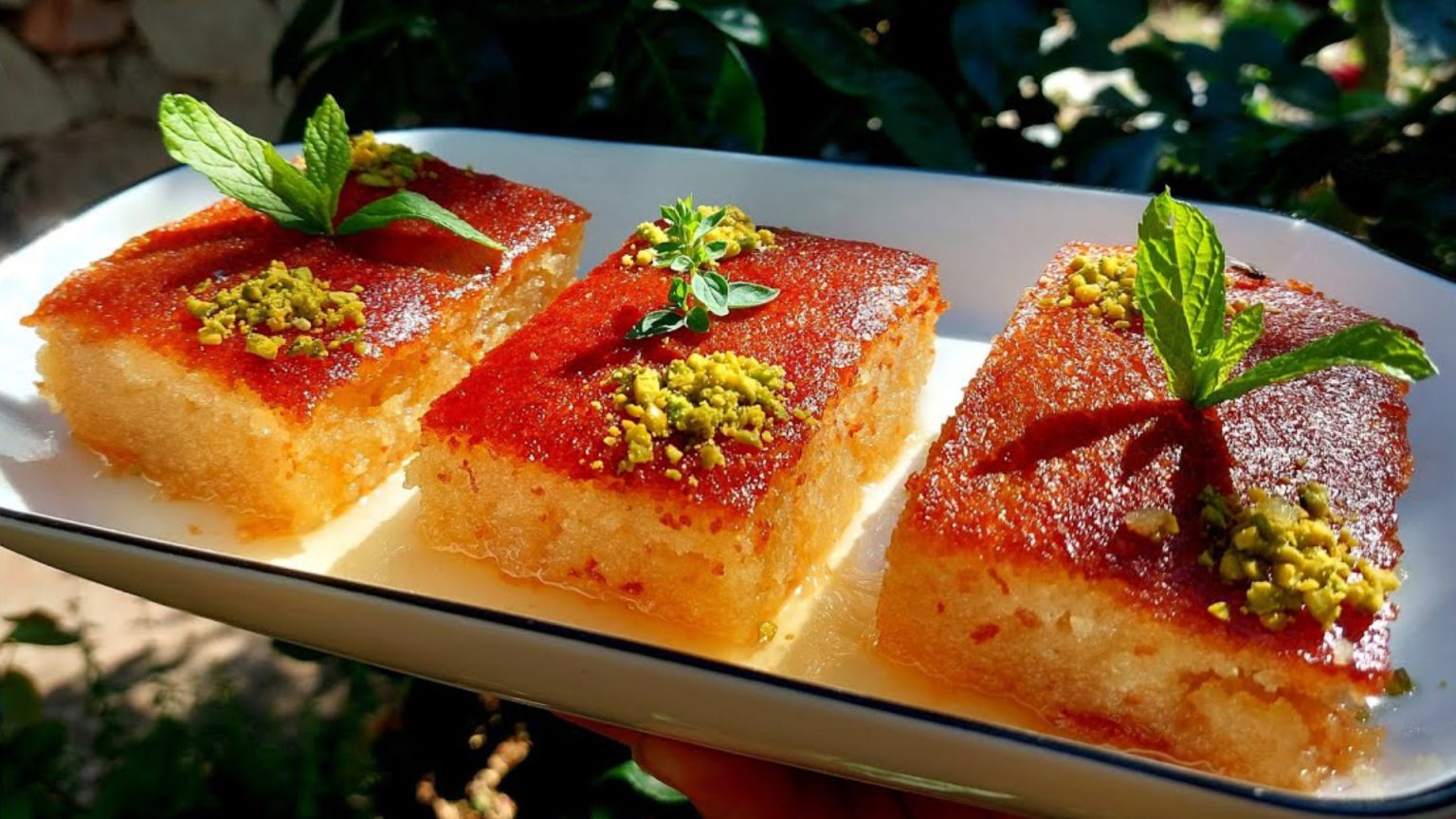 Greek Samali Syrup Cake with Mastiha – Traditional Semolina Dessert Recipe