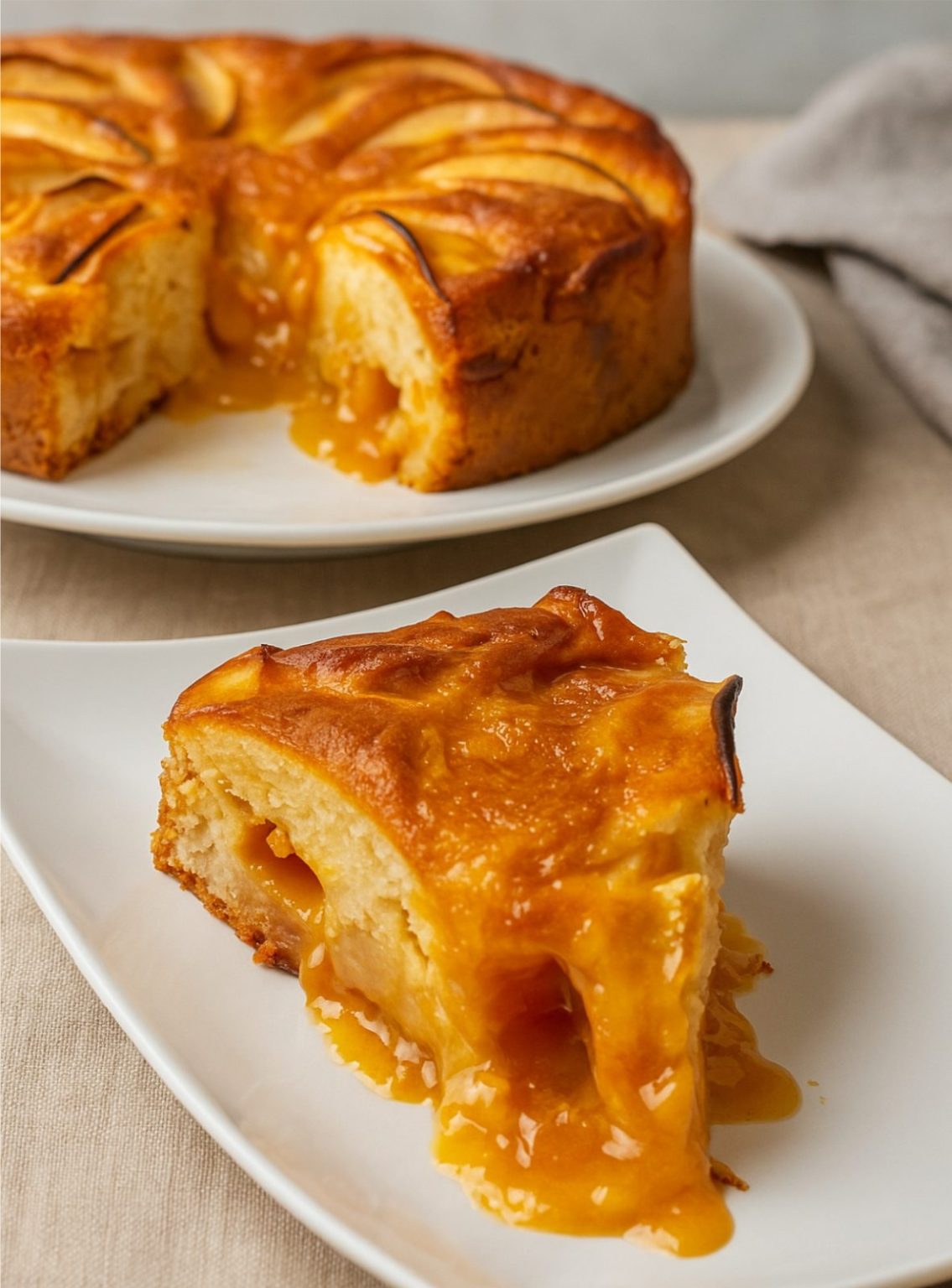 Apple Cake with Caramel Pastry Cream – Fluffy & Impressive